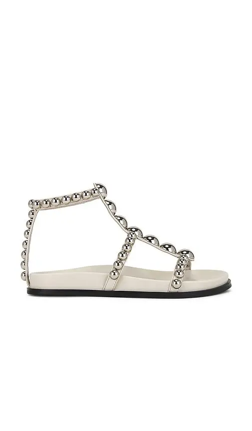 Jeffrey Campbell Minnow Studded Sandals - Cream Silver