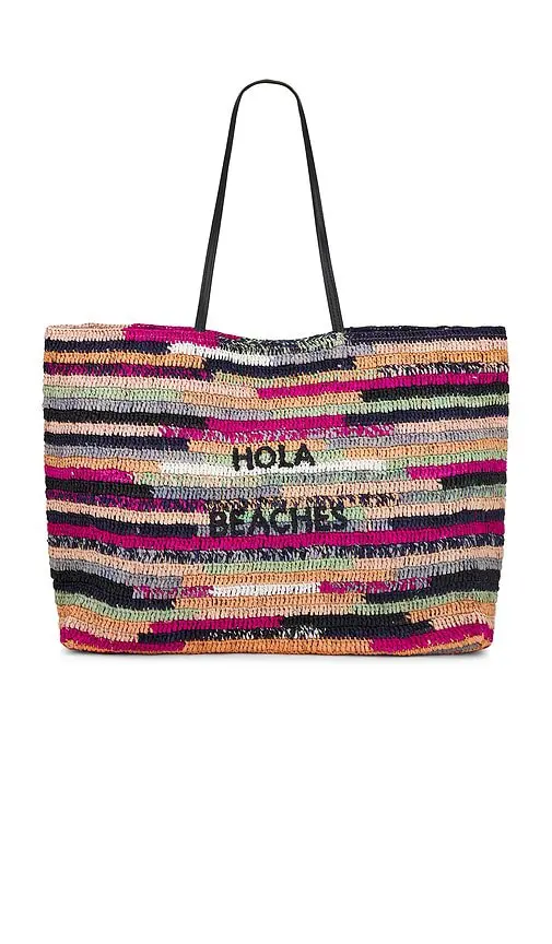 BTB LOS ANGELES Hola Beaches Tote - Black & Mint Rainbow