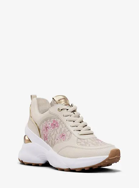 Michael Kors Katrina Floral Print Trainer In Natural - 61% Off ...