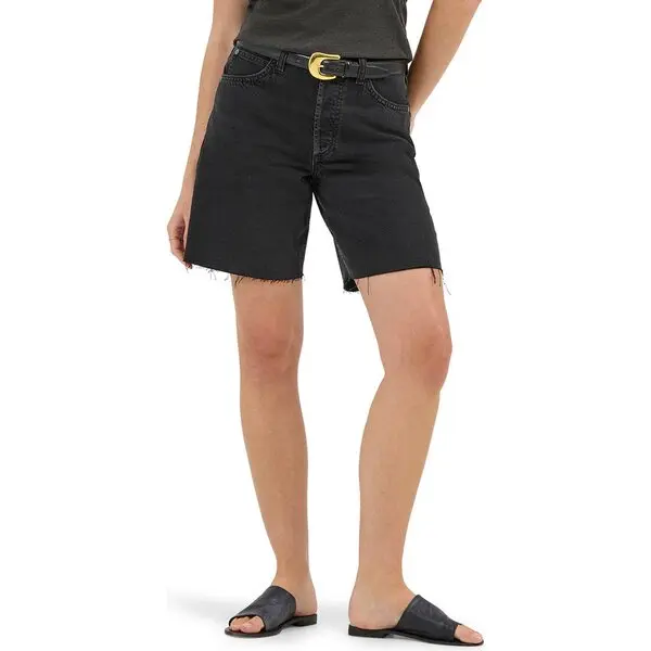 LEEM Slouch Denim Bermuda Shorts - Dark Memory