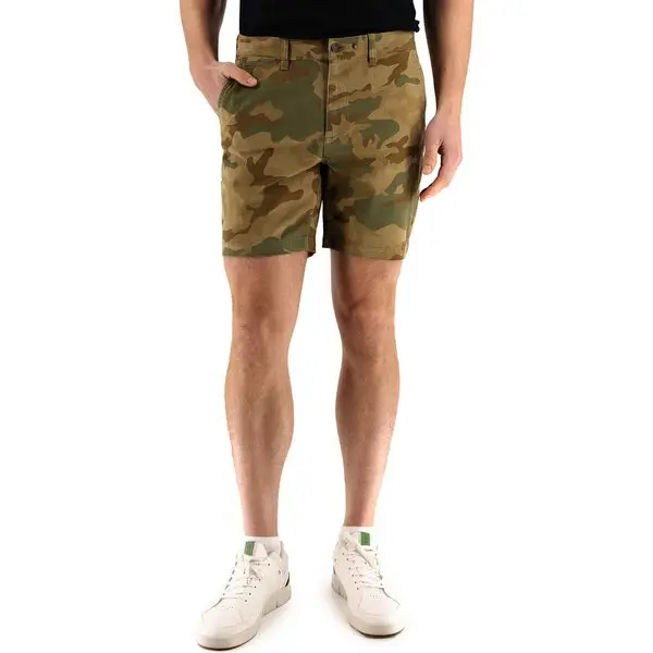 DEVIL-DOG DUNGAREES Camo Print 7-inch Performance Stretch Chino Shorts