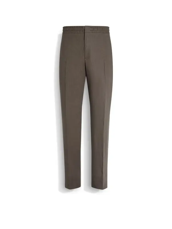 Zegna Oasi Lino Pants - Dark Taupe