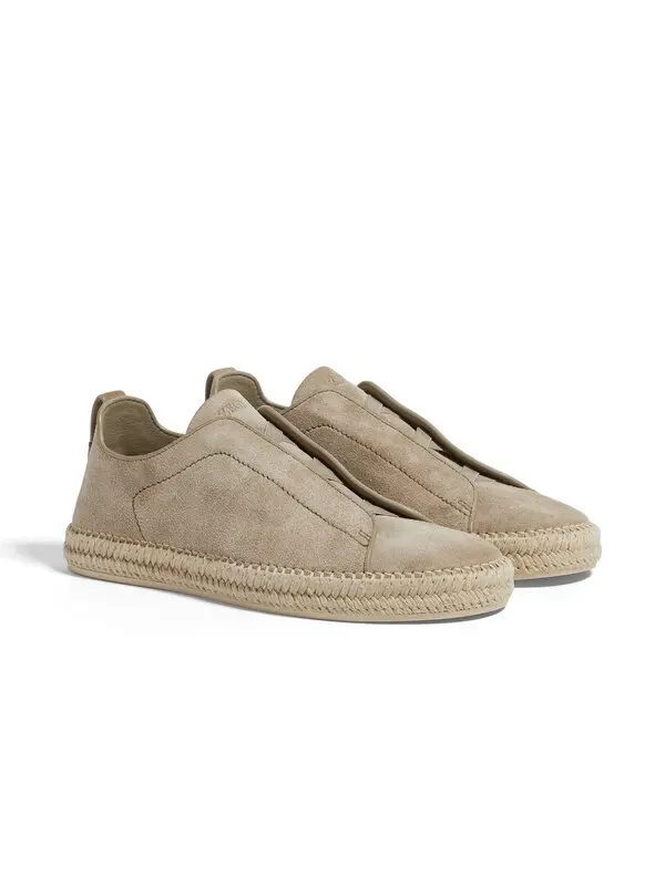 Zegna Suede Triple Stitch Espadrilles