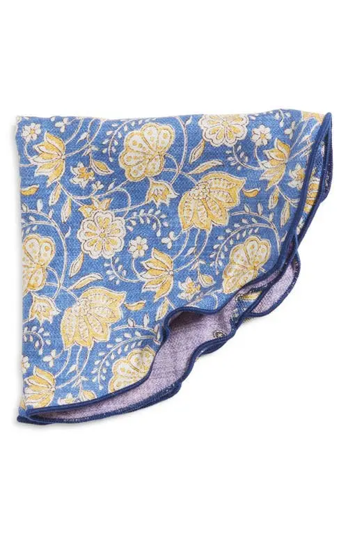 EDWARD ARMAH Floral And Paisley Silk Pocket Circle - Med Blue