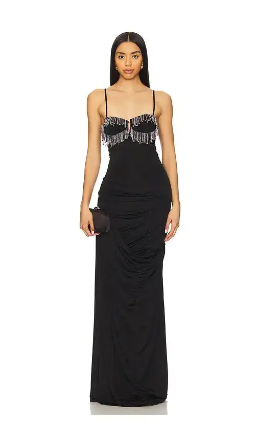 Paris Georgia Odette Maxi Dress In Black - 50% Off | Editorialist