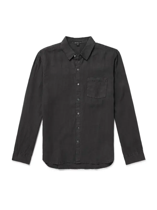 JAMES PERSE Garment-dyed Linen Shirt - Gray