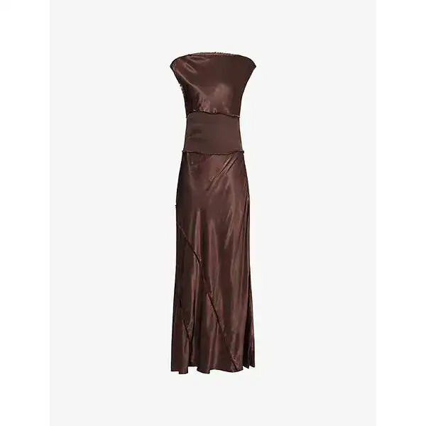 can i wear a black dress with brown boots Dissh Rocky Tangerine Linen Maxi Dress main image 0