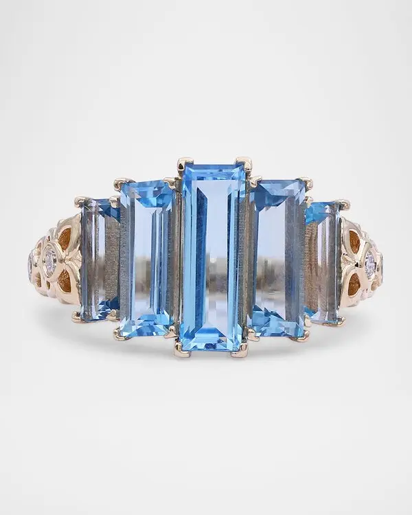 Stephen Dweck 18k Yellow Gold Ring With Swiss Topaz And Diamonds