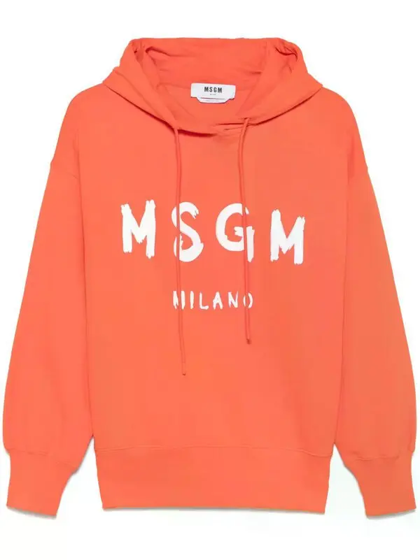 MSGM Logo-print Hoodie - Orange