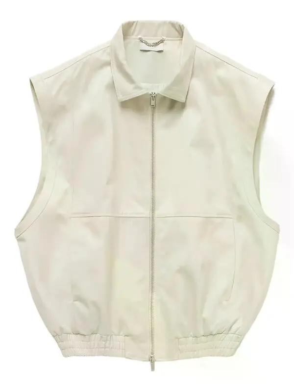 1989 STUDIO Gabardine Zip-up Gilet - Neutrals
