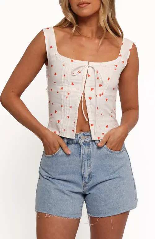 PETAL & PUP Alice Heart Print Corset Top - Ditsy Heart