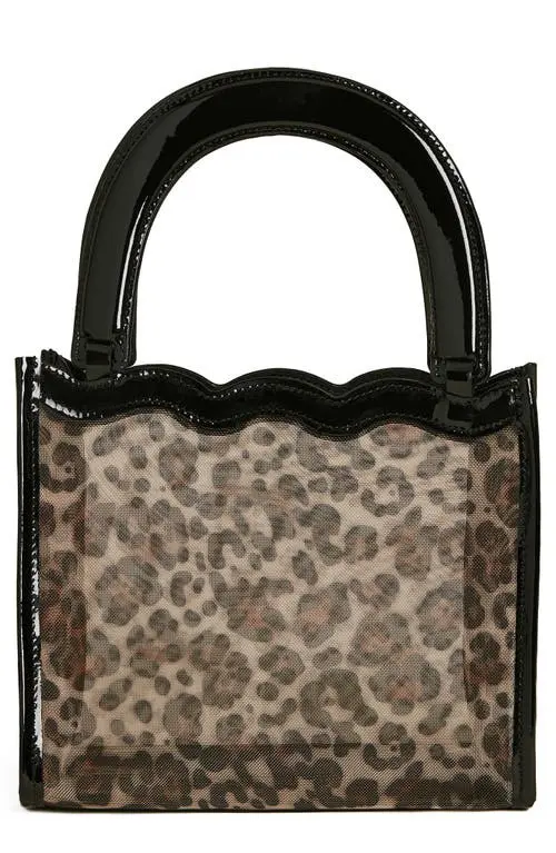 REFORMATION Emma Mini Top Handle Bag - Leopard Mesh