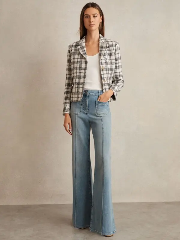 REISS Carly Cropped Cotton-blend Jacket