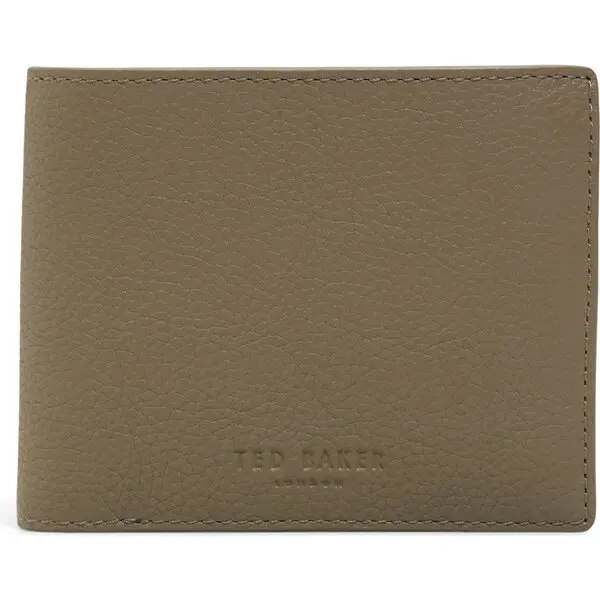 Ted Baker London Brockwell Pebbled Leather Bifold Wallet - Sage