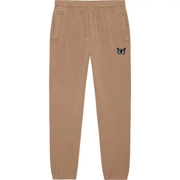 DALIX Butterfly Fleece Sweatpants - Camel