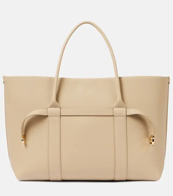 Loro Piana Ghiera Large Leather Tote Bag - Beige