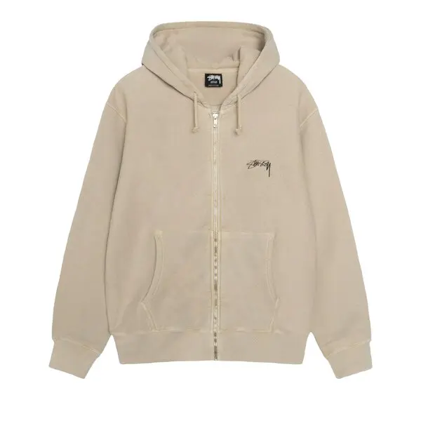 StÜssy Pigment Dyed Buana Zip Hoodie - Tan