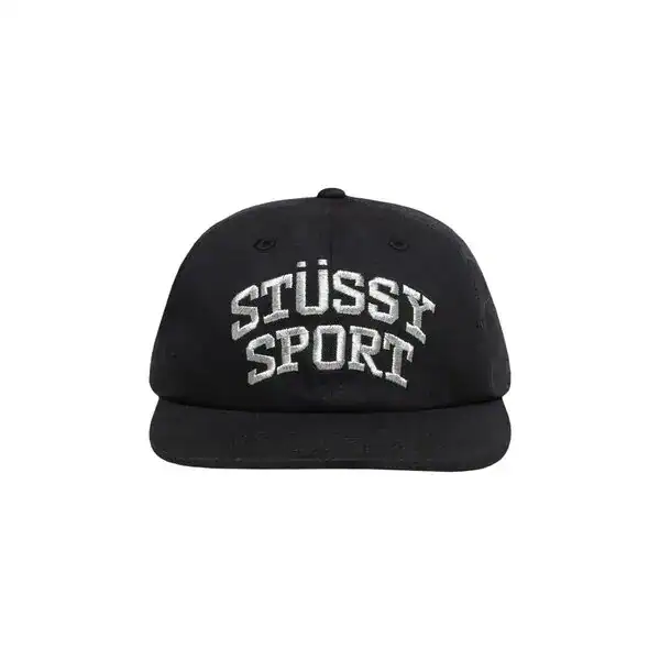 StüSsy Mid Depth Sport Snapback - Black | Editorialist