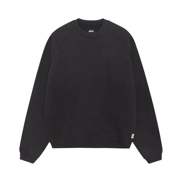 StÜssy Fleece Raglan Crew 'washed - Black