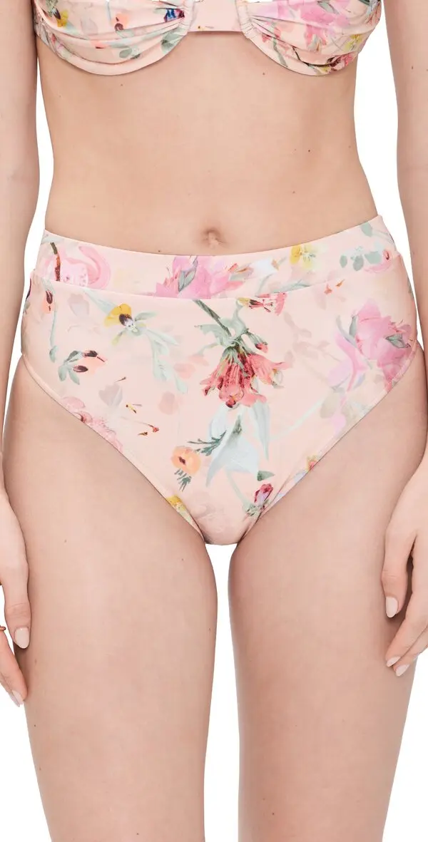PatBO Lily Flower High-waist Bikini Bottom