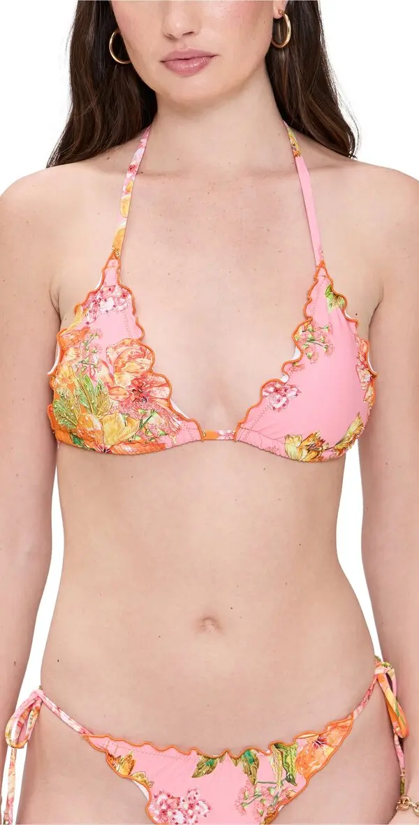 PQ Embroidered Triangle Bikini Top