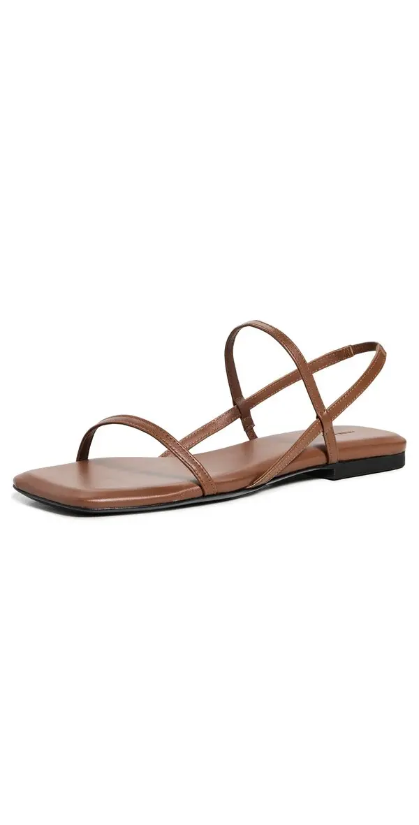 ANINE BING Hilda Flat Sandals - Cognac