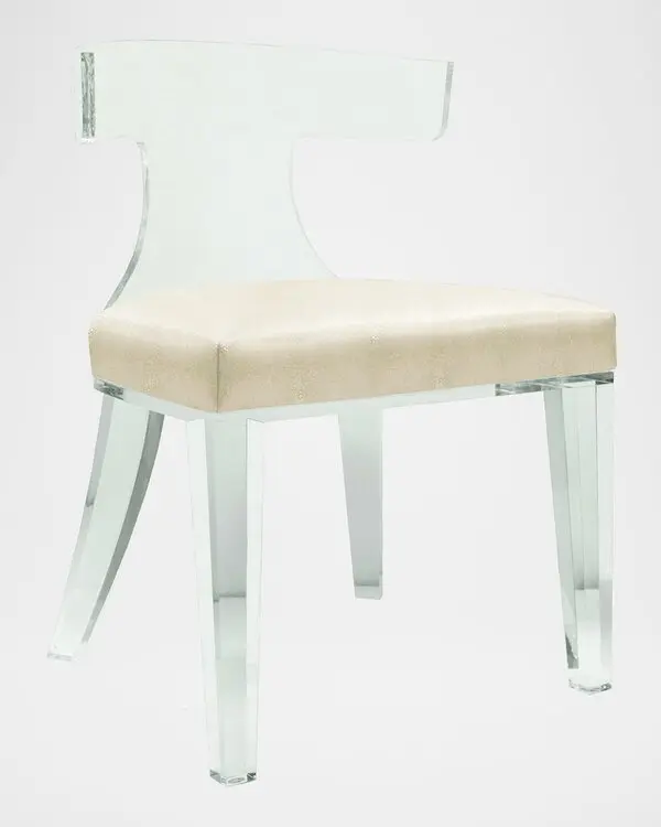 WORLDS AWAY Duke Faux Shagreen Dining Side Chair