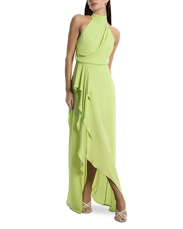 Bcbgmaxazria Halter Draped Gown