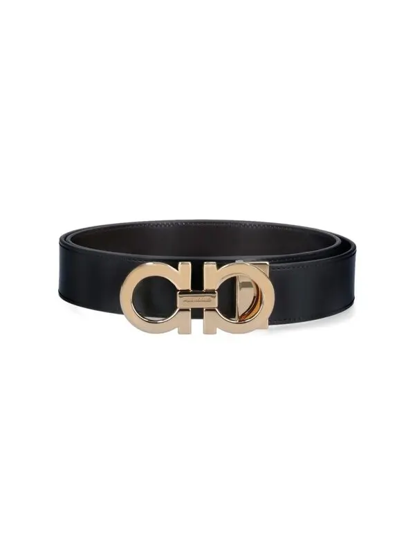 FERRAGAMO Leather Belt - Black