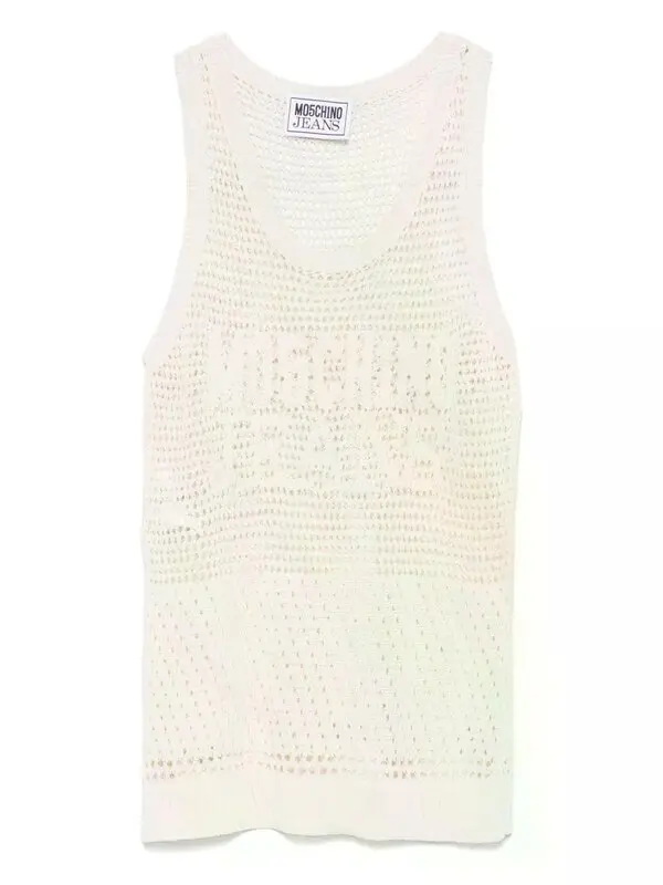 MOSCHINO JEANS Open-knit Top - Neutrals