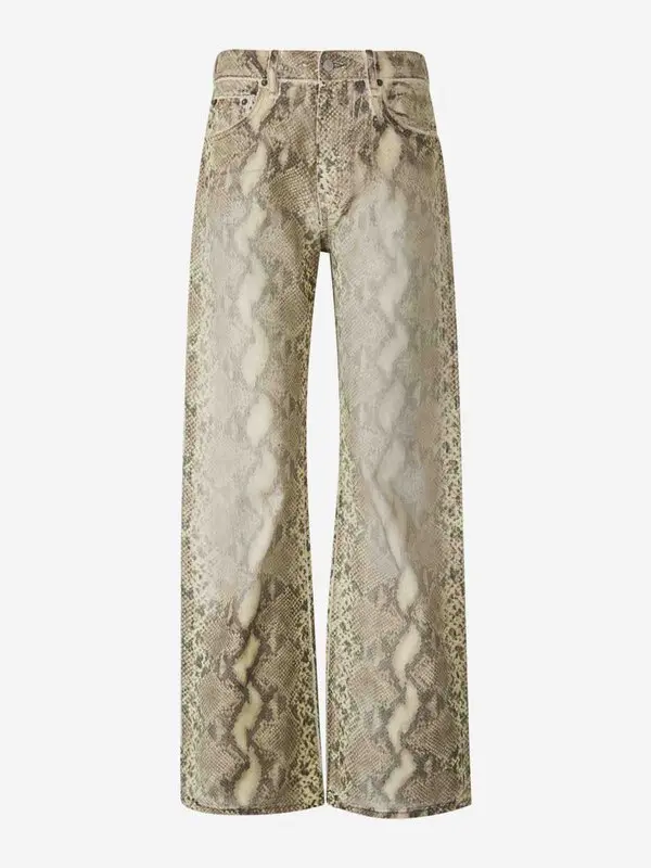 Acne Studios Printed Wide Leg Denim Trousers