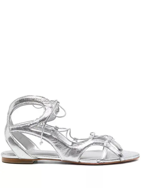 ANDREA CARRANO Artistic Glam Flat Sandals - Silver