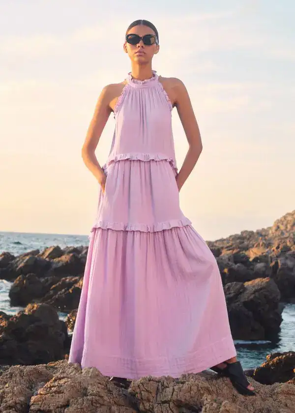 lilac beach dress Kyra Midi Dress ~ Lilac Gauze main image 1