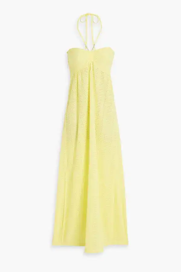 slim fit dress slacks Look 11 Deep V Belted Maxi Dress Gold main image 1