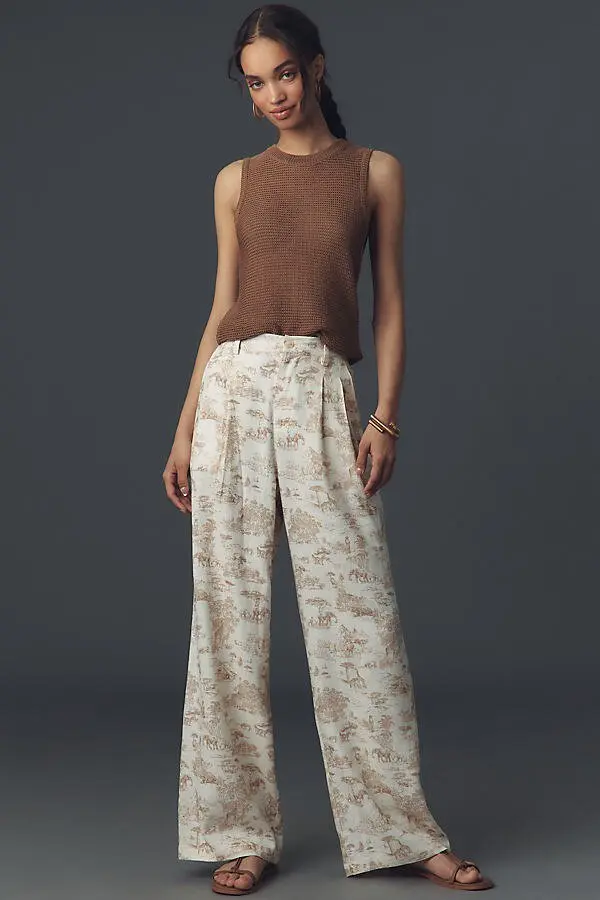 Avec Les Filles Toile Blend Wide-leg Pants