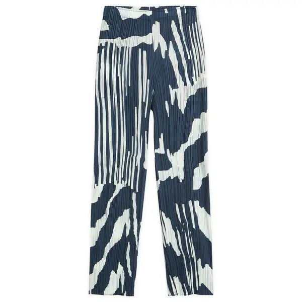 Issey Miyake Refraction Print Pleated Trousers - Grayish Navy