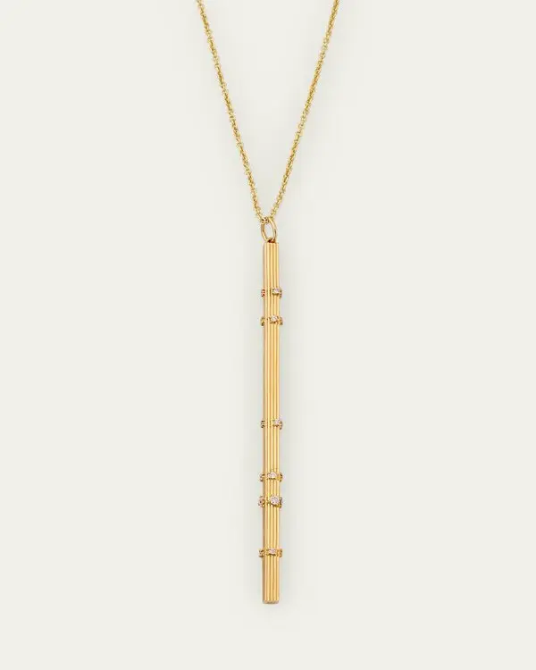 SYDNEY EVAN 14k Yellow Gold Fluted Bar Diamond Charm