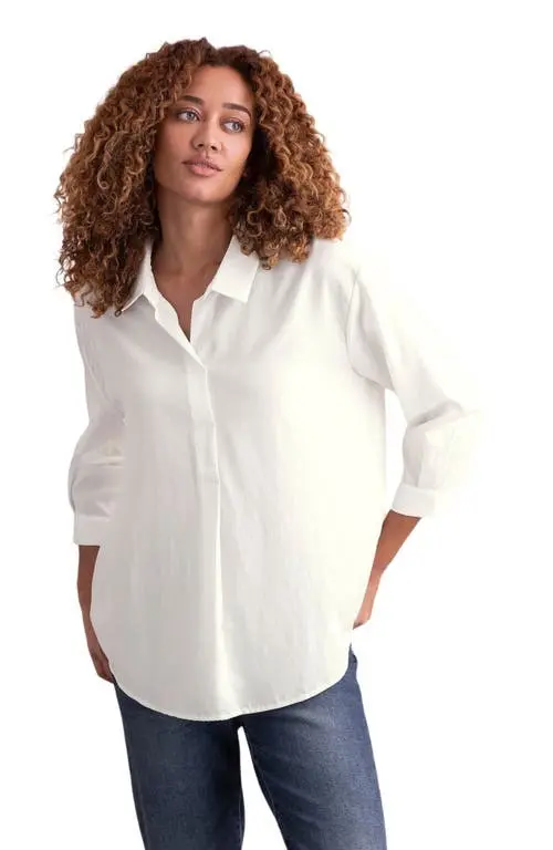 CELTIC & CO. Linen Blend Relaxed Blouse