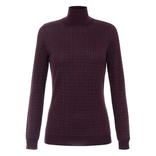 Elisabetta Franchi Jacquard Roll Neck Sweater - Red