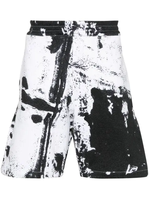 Alexander McQueen Printed Organic Cotton Shorts - White