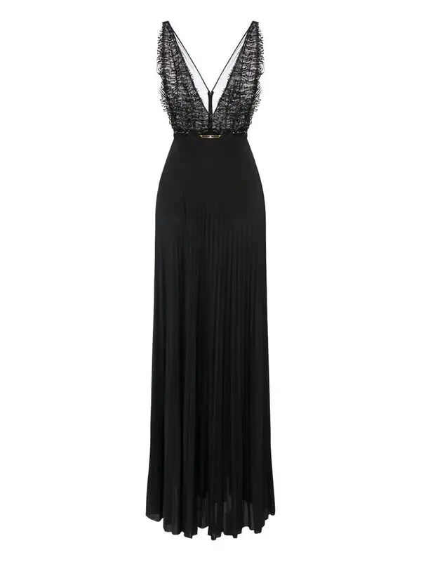 Elisabetta Franchi Maxi Dress With Crystal Embellishments