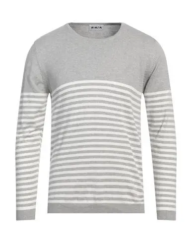 BERNA Light Cotton Striped Sweater - Grey