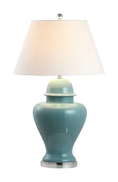 JONATHAN Y Sagwa 33" Ceramic/iron Modern Classic Led Table Lamp - Teal