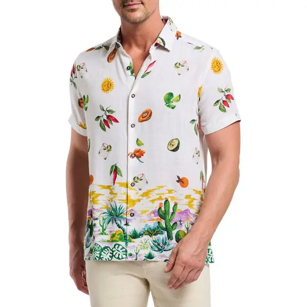 Robert Graham Mezcal Print Short Sleeve Button-up Shirt