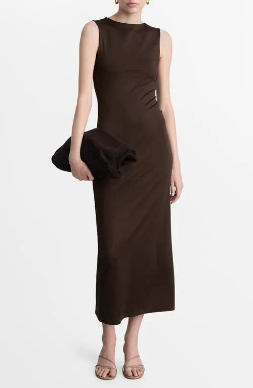 Mango Sleeveless Column Dress - Brown