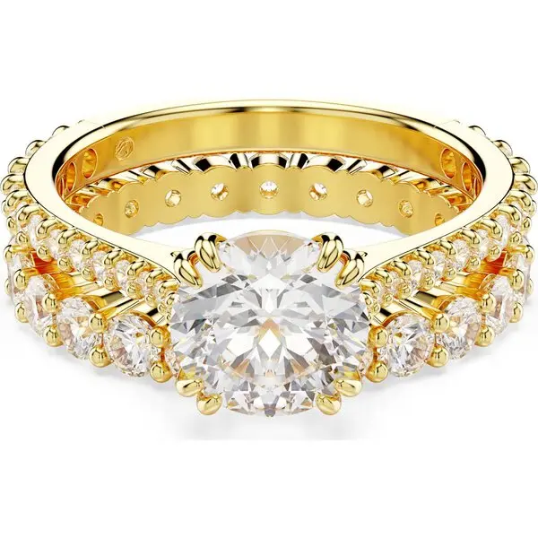 SWAROVSKI Stilla Set Of 2 Crystal Solitaire & Band Rings