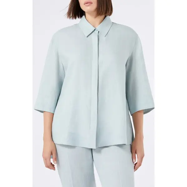 Marina Rinaldi Florida Linen Canvas Tunic - Sage Green