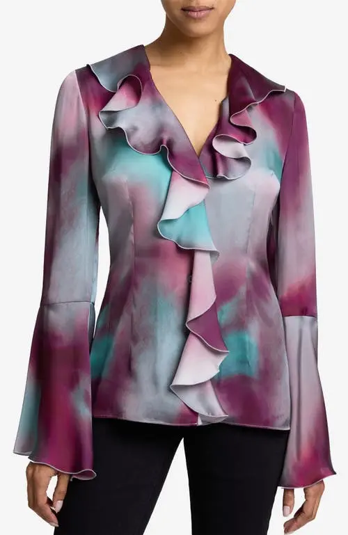 Santorelli Sydney Graphic Printed Blouse - Cherry Cola