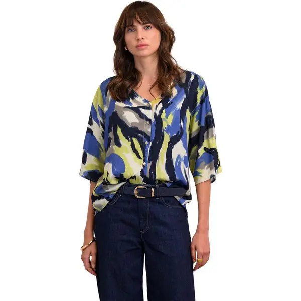 CELTIC & CO. V-neck Draped Blouse