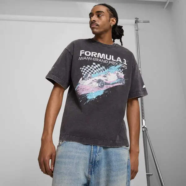 PUMA Formula 1â® Miami Splash Graphic T-shirt - Black
